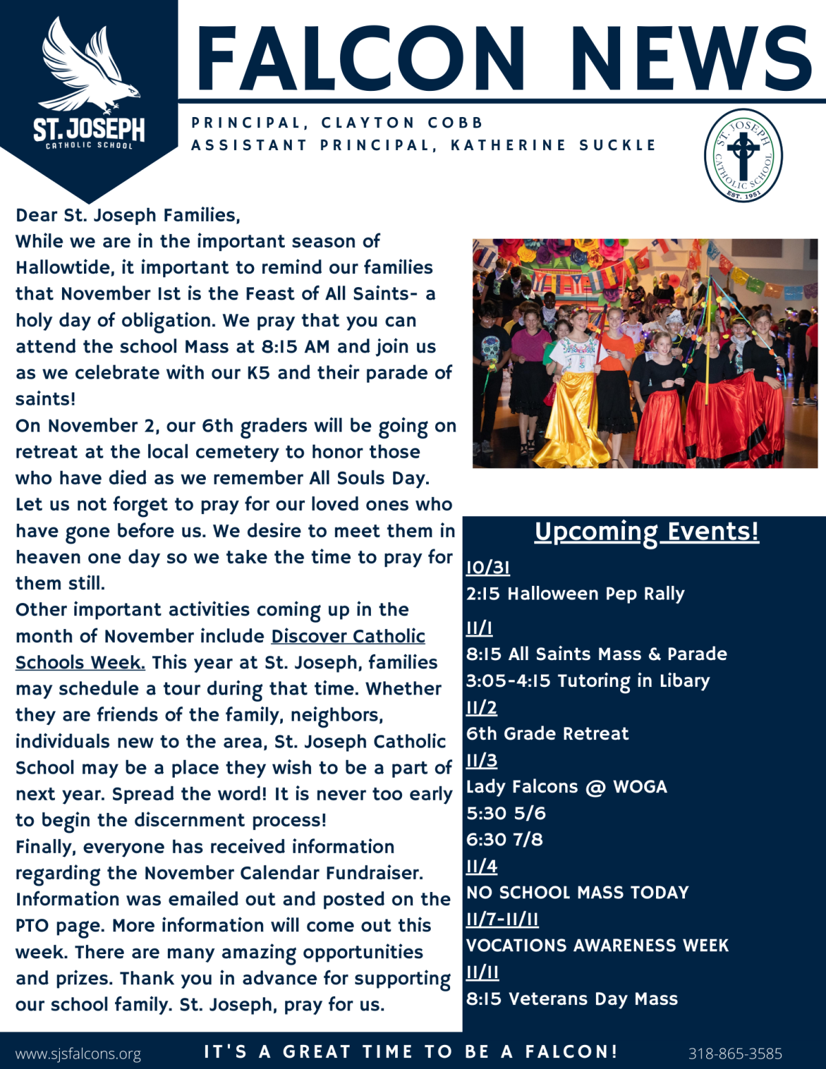 Falcon News, October 31, 2022 - St. Joseph Catholic School