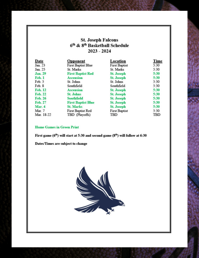 Falcon News, February 5, 2024 - St. Joseph Catholic School